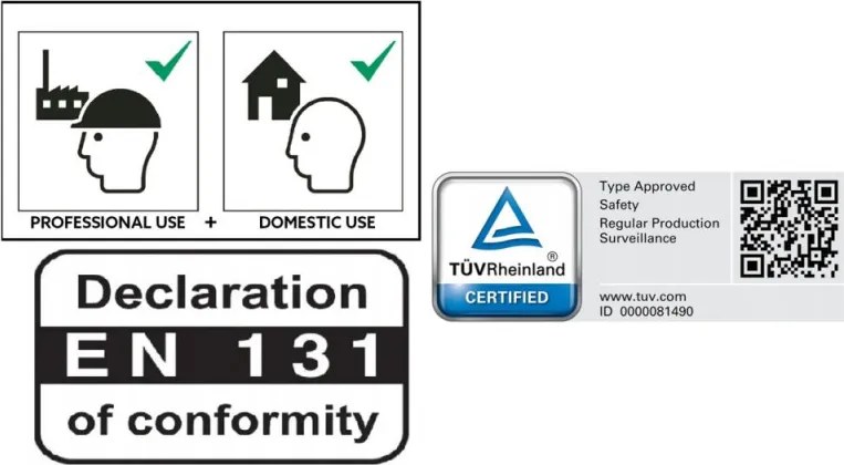 Hliníkový žebřík 3x9 příček třídílný DRABEST DW3-9 PRO