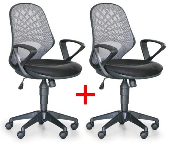 Kancelářská židle FLER 1+1 ZDARMA, šedá