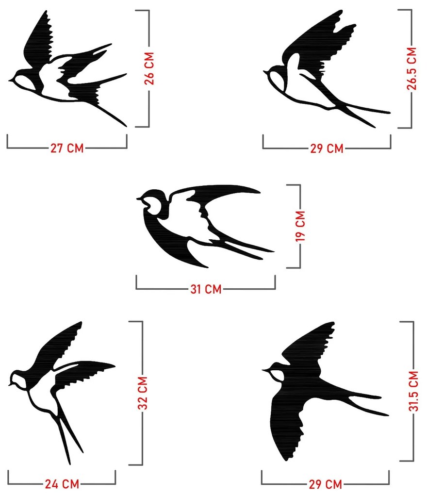 Nástěnná kovová dekorace Ebabil černá