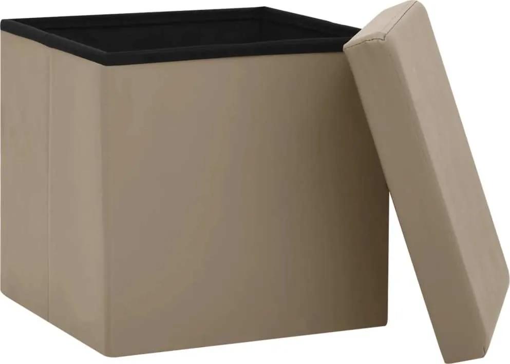 vidaXL Skládací úložné stoličky 2 ks umělá kůže [338790] Barva: cappuccino