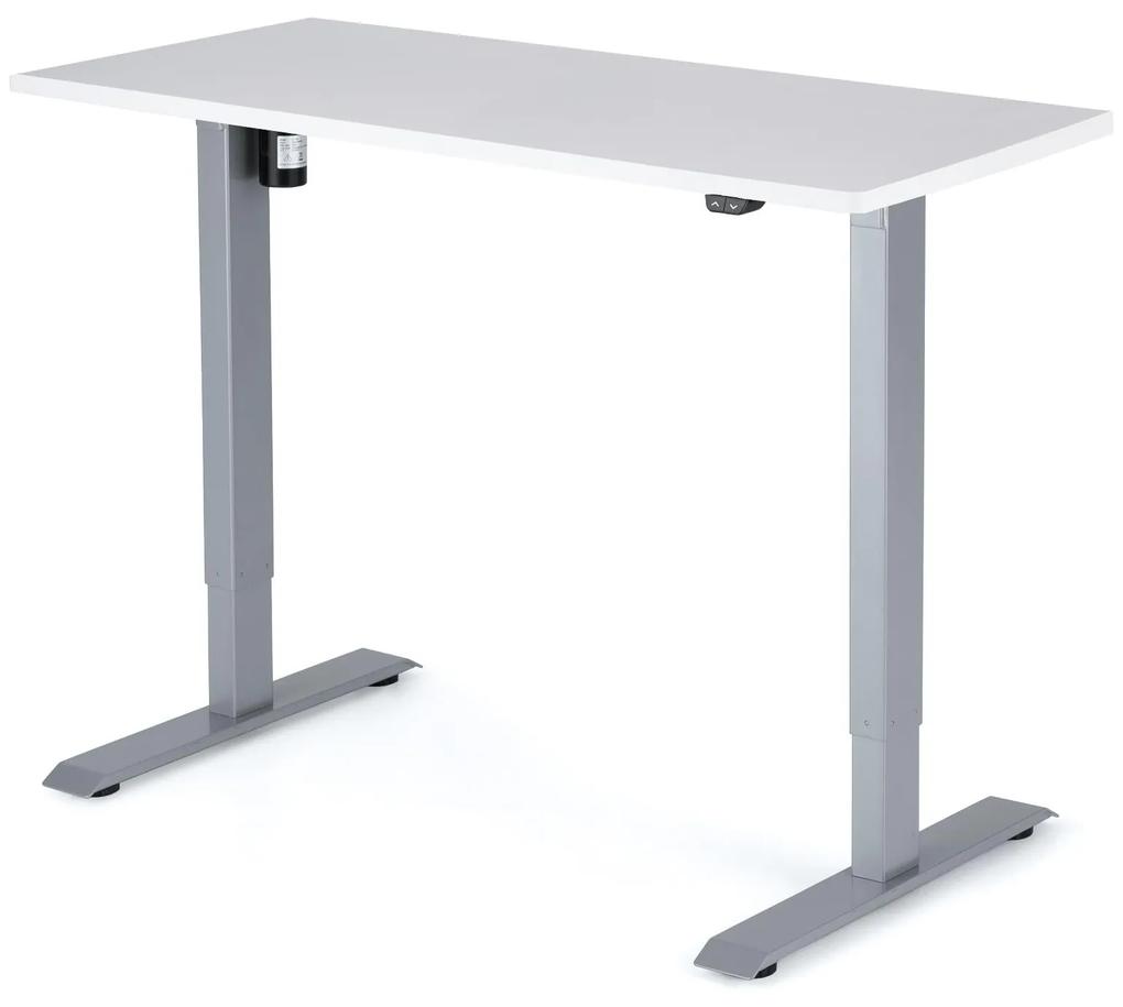 Výškově nastavitelný stůl Liftor 2segmentové nohy šedé,   deska 1180 x 600 x 25 mm bílá