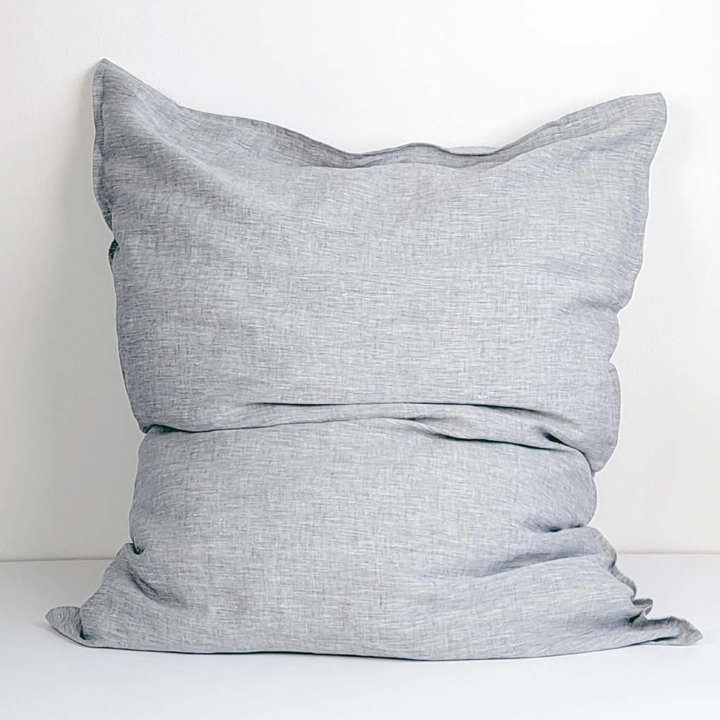 TULULUM Lněný povlak na polštář COMFORT MELANGE GREY Rozměr polštáře: 40 x 40 cm