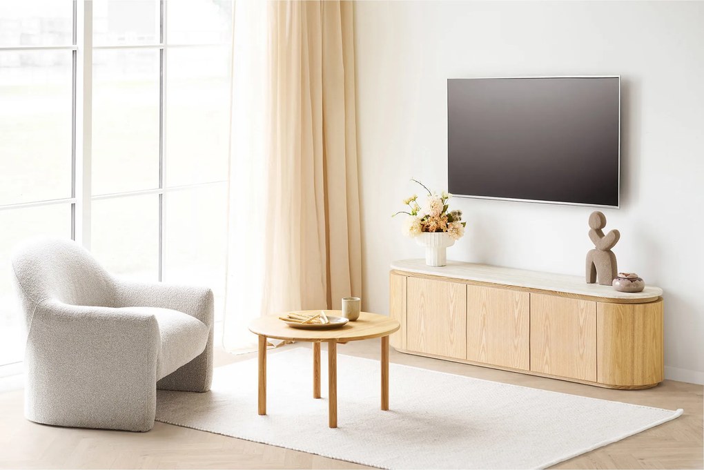 House Nordic TV stolek LARVIK světlý 160×40 cm 3201030