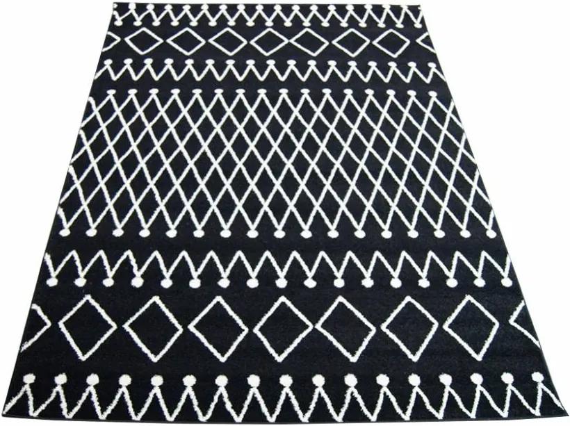 Kusový koberec Maroko 3 / černá - 150 x 300 cm