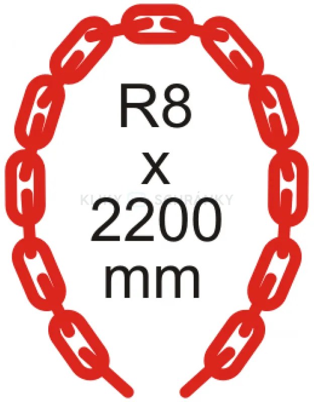 RR Bezpečnostní řetěz Ø 8mm x 2200mm