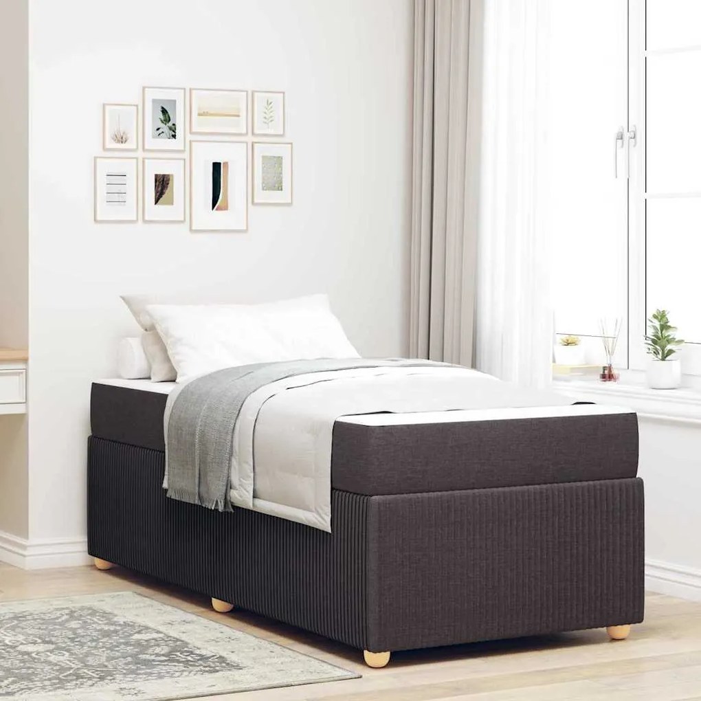 Rám postele Tmavě hnědá 90 x 200 cm textil 3398343