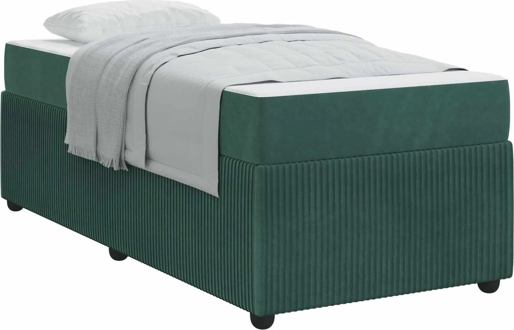 Rám postele Tmavě zelená 100 x 200 cm textil 3398363