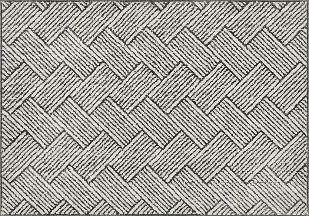 HOMCOM Koberec do obývacího pokoje 200 x 140 cm s krátkým vlasem, praní v pračce, hypoalergenní, do obývacího pokoje, ložnice, kanceláře, světle šedý