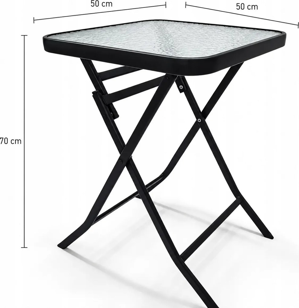 Balkonový set nábytku - stolek 50x50 cm + 2 židle