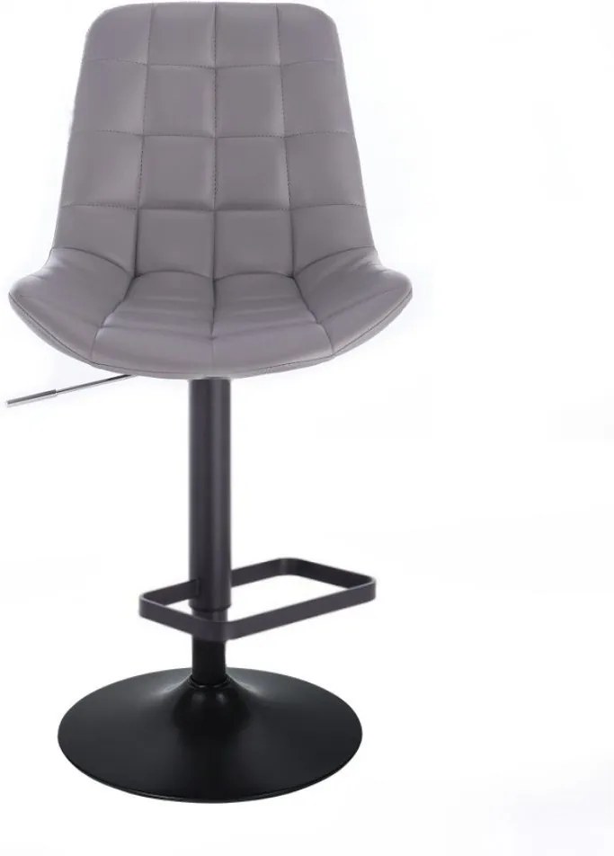 LuxuryForm Barová židle PARIS na černém talíři - šedá