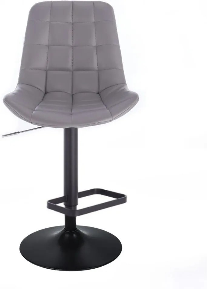 LuxuryForm DESIGN Barová židle PARIS na černé kulaté podstavě - šedá