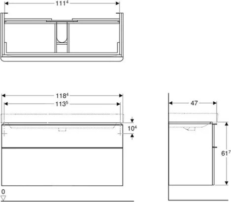 Geberit 500.355.JL.1 - Koup. skříňka pod umyv. Smyle Square 61,7x118,4 cm písk.