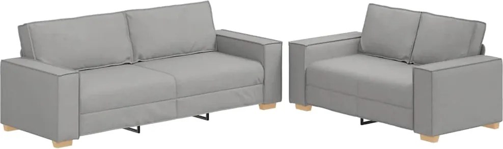 2dílná sedací souprava s poduškami obláčkově šedá textil 3324699