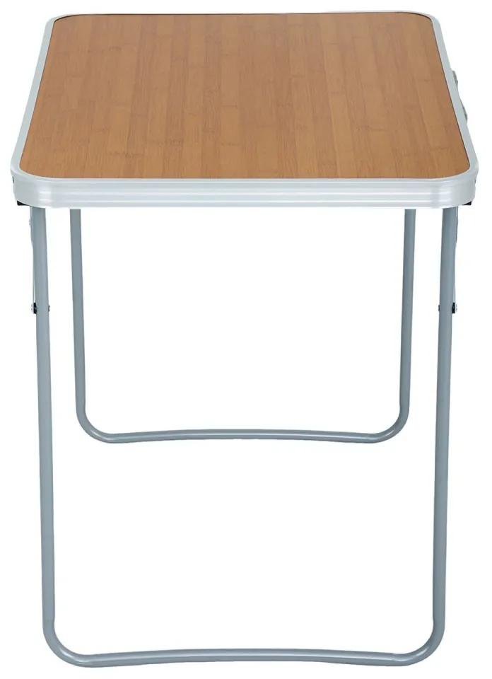 Kempingový stolek ARES 70x50 cm hnědý