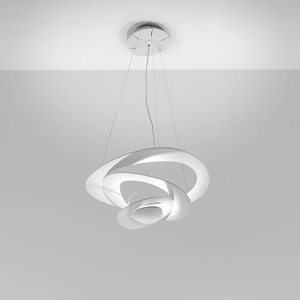 Artemide 1256110A Pirce mini sospensione LED, bílé designové závěsné svítidlo, 44W LED 3000K, 67x69cm