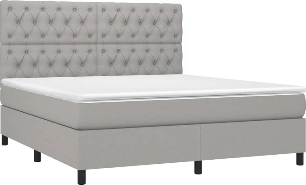 Box spring postel s matrací světle šedá 160 x 200 cm textil 3142025