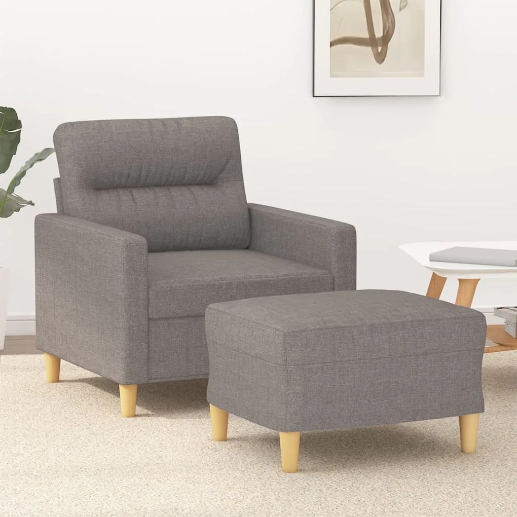 Křeslo s podnožkou taupe 60 cm textil 3201072
