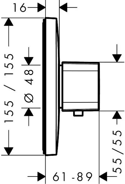 Hansgrohe Ecostat E Baterie sprchová, podomítková, chrom 15706000