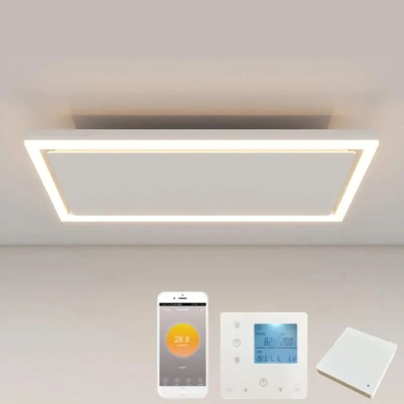 ByeCold | Stropní výkonný infrapanel | LED světlo | 750W | 67x39 cm | Dálkový WiFi ovladač | Výhřevnost 13,6m² | 2CG0603-L