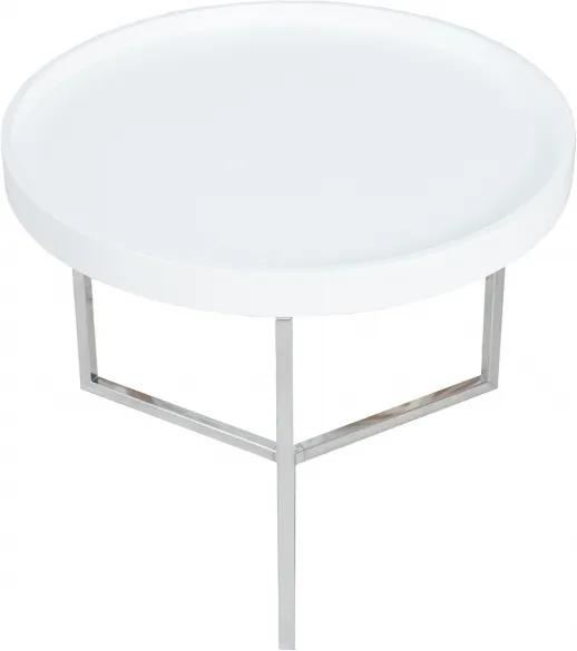Inviro Konferenční stolek VETIL 60 cm, bílá/stříbrná