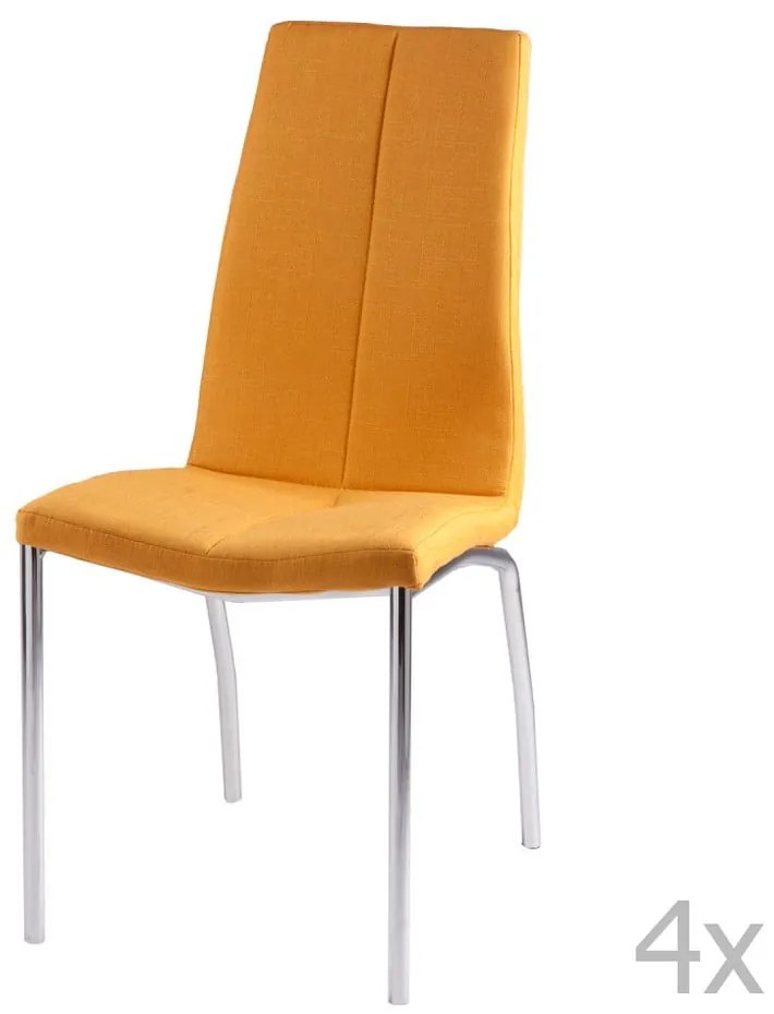 Sada 4 žlutých jídelních židlí sømcasa Carla