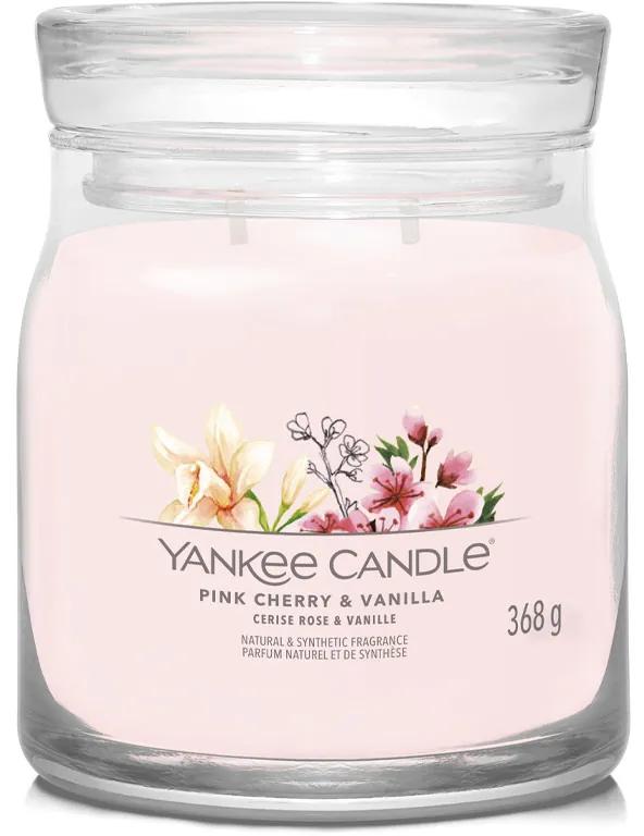 Yankee Candle – Signature svíčka Pink Cherry & Vanilla (Růžové třešně a vanilka) Velikost: střední 368 g