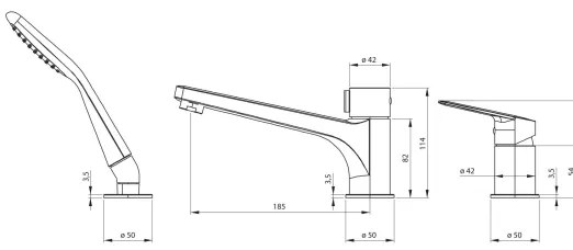 Deante BGJ_N13M - Vanová sada s baterií JASMIN černá