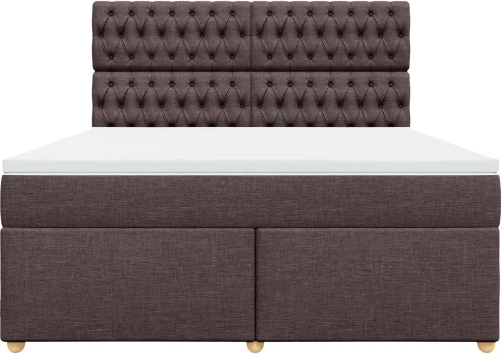 Box spring postel s matrací tmavě hnědá 180x200 cm textil 3293669