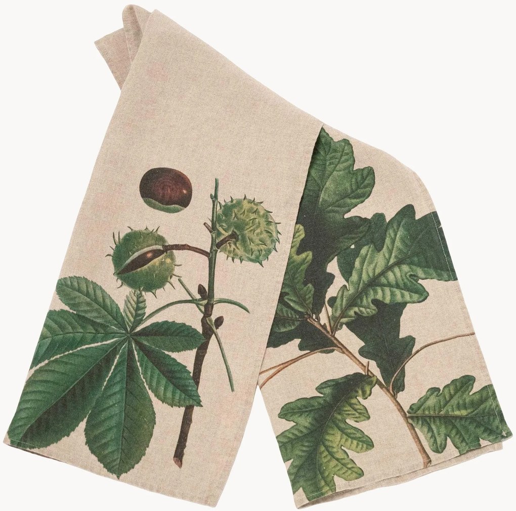 Sada lněných utěrek Oak & Horse Chestnut, 2 díly