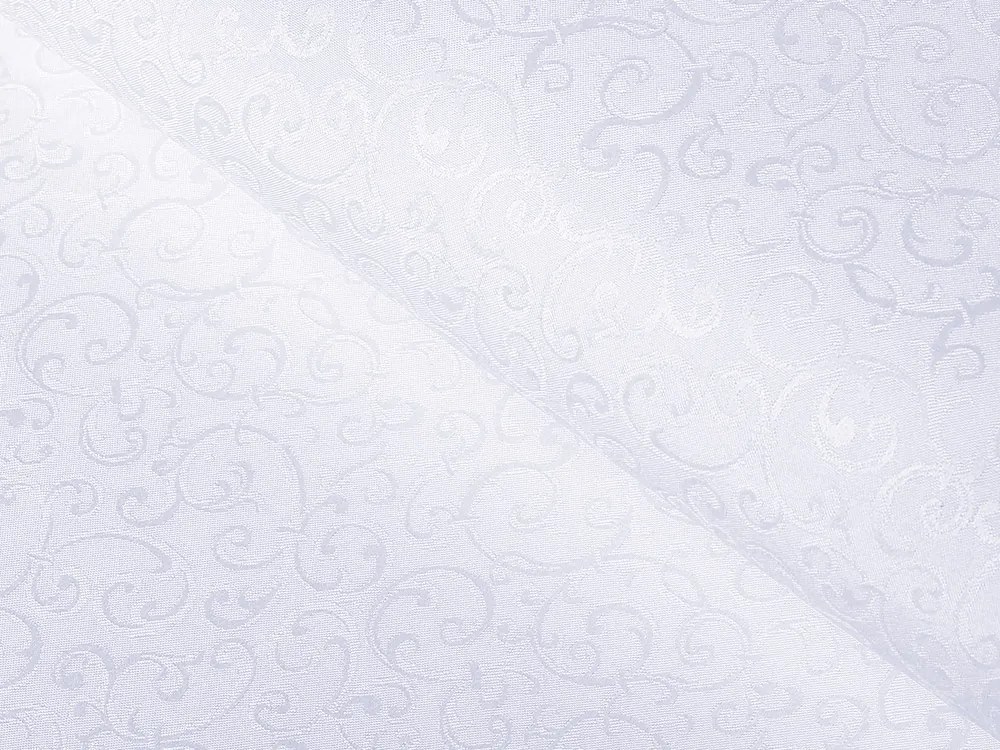 Biante Teflonový kulatý ubrus TF-078 Ornamenty - studená bílá Ø 40 cm