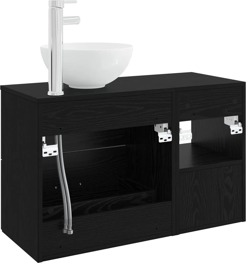 Sada koupelnového nábytku 2 ks Černý dub Kompozitní dřevo 3403873