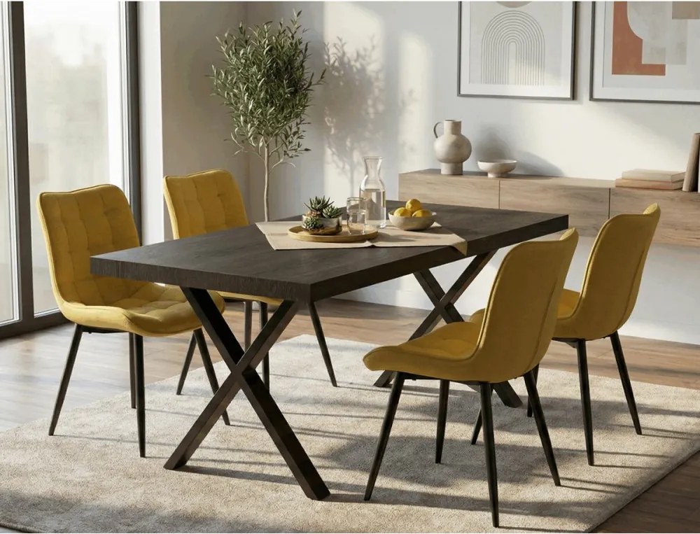 Jídelní stůl HT-R5316 GREY, lamino, šedý dub (180 x 90) cm