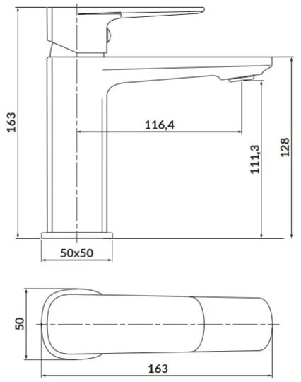 Cersanit S951-390 - Umyvadlová baterie LARGA 16,3 cm černá