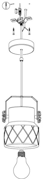 Eglo 39854 - Lustr na lanku HILCOTT 1xE27/40W/230V