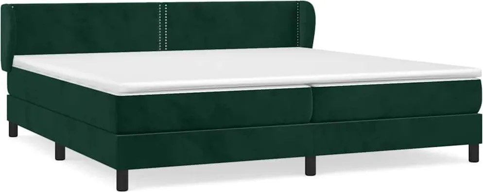 Box spring postel s matrací tmavě zelená 200x200 cm samet 3127454