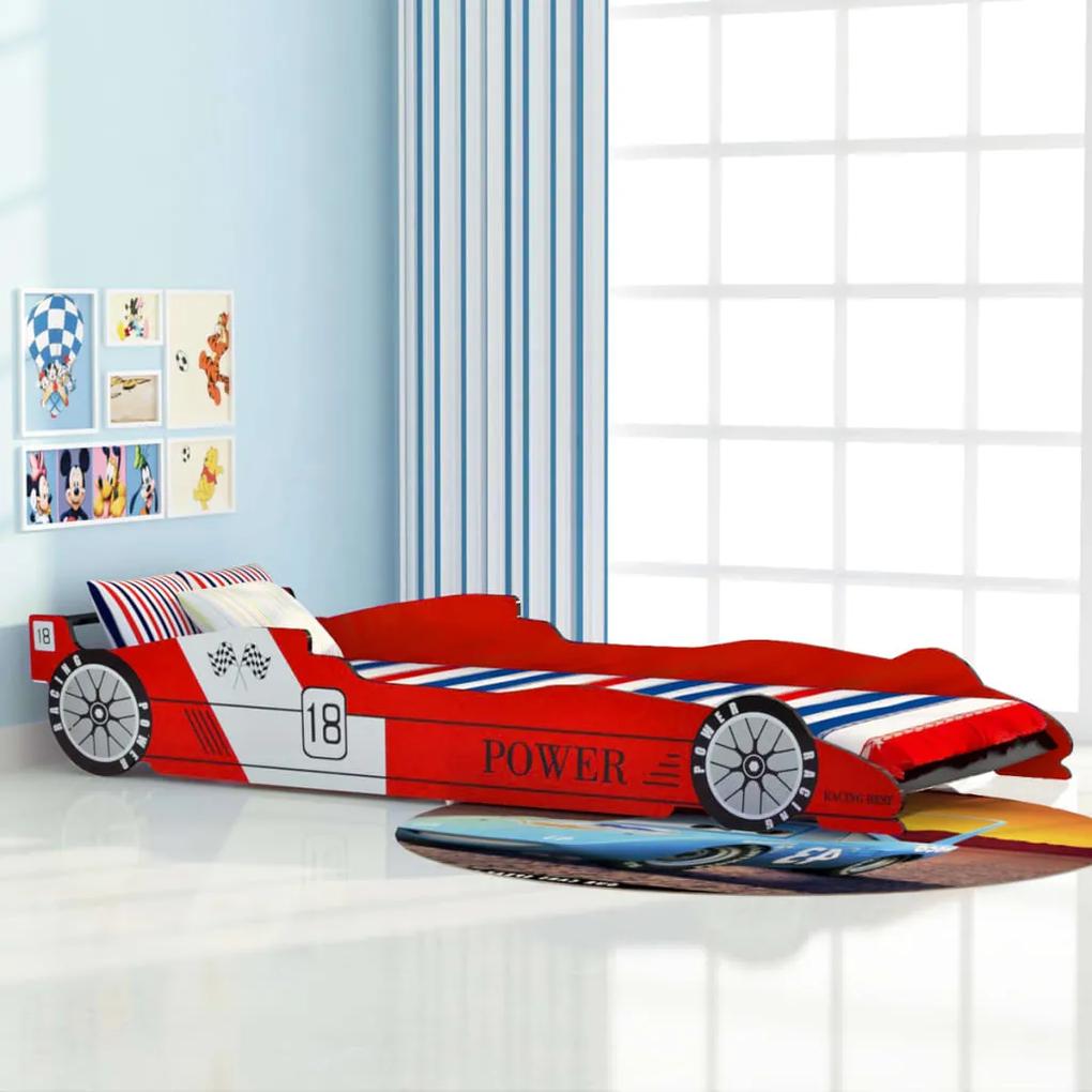 244464 vidaXL Dětská postel ve tvaru závodního auta 90x200 cm červená