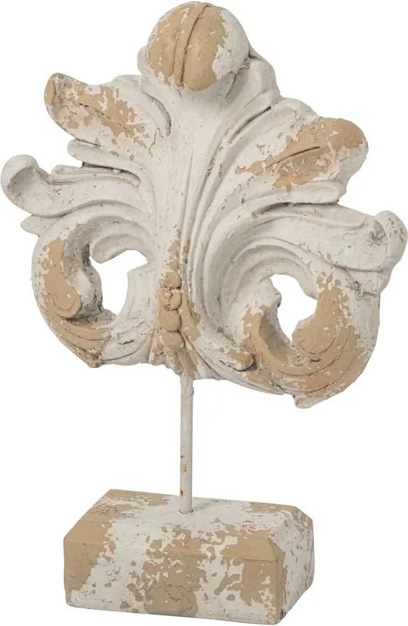 Béžová antik dekorace Fleur-De-Lis Antiqou French - 36*11*52 cm