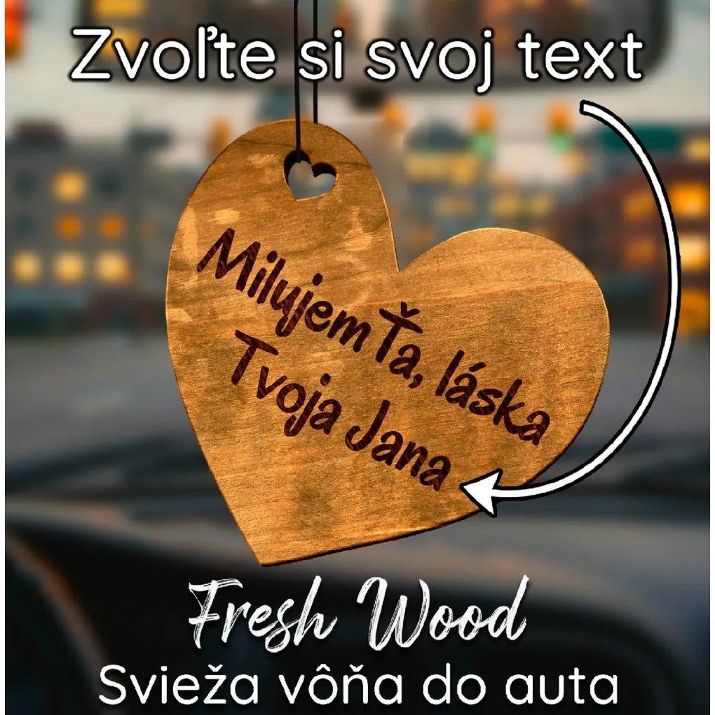 Ahome CZ Dřevěná vůně do auta –  s vlastním vzkazem