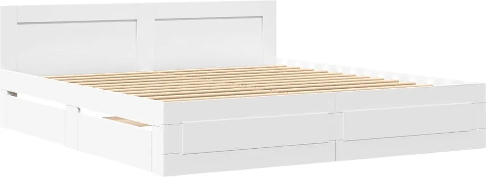 Rám postele s čelem bez matrace bílý 200x200 cm 3295534