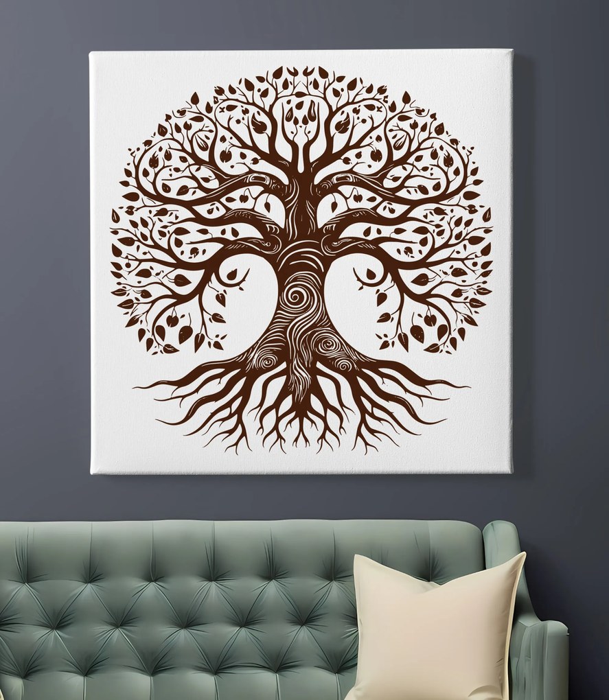 Obraz na plátně - Strom života letokruhy FeelHappy.cz Velikost obrazu: 60 x 60 cm