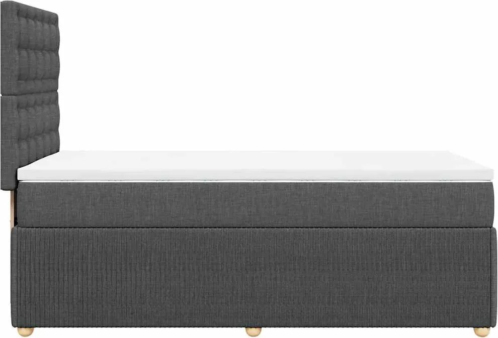 Box spring postel s matrací tmavě šedá 90x200 cm textil 3291954