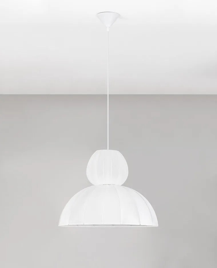 Matně bílé látkové závěsné svítidlo ø 50 cm Delina – Nova Luce