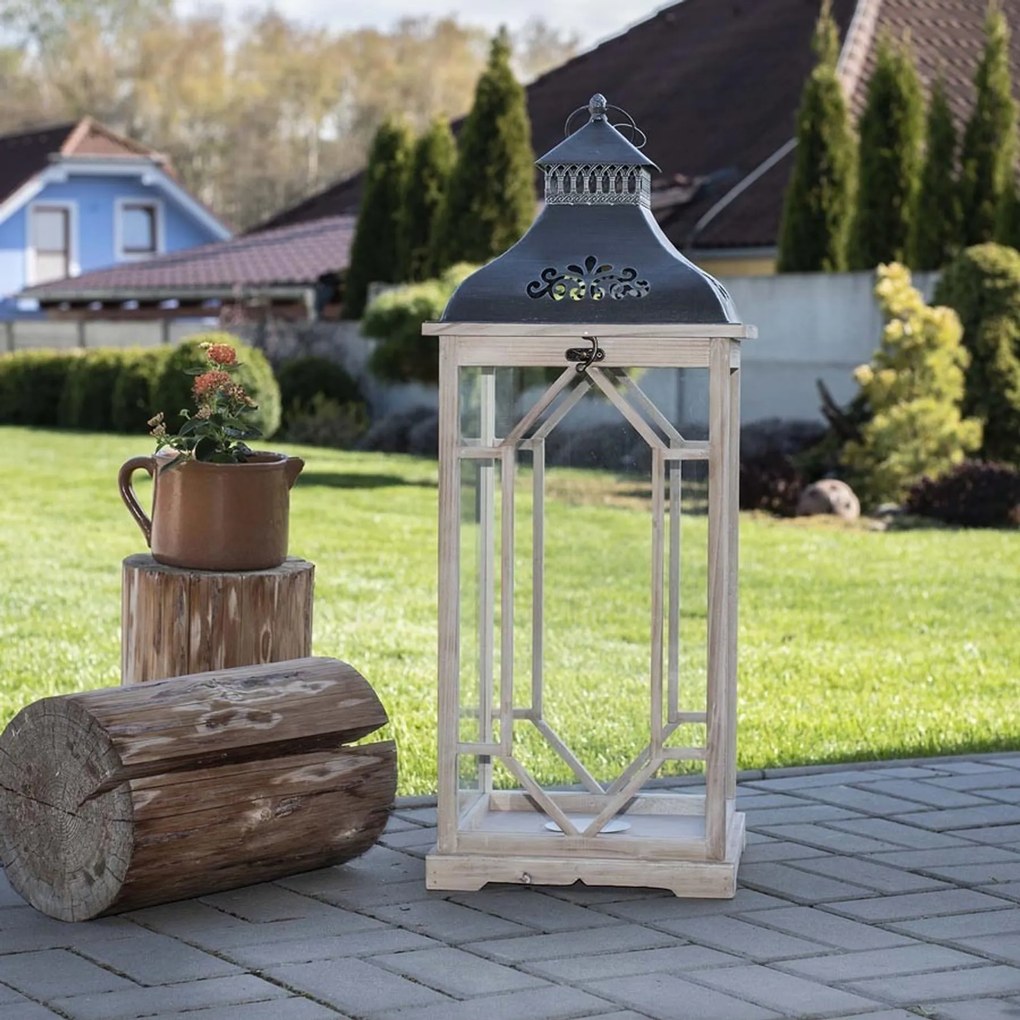 Dřevěná lucerna D3141 – velká (81 cm)