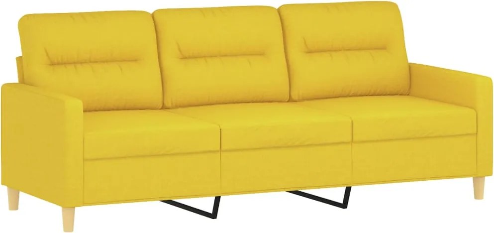 4dílná sedací souprava s polštáři světle žlutá textil 3201565