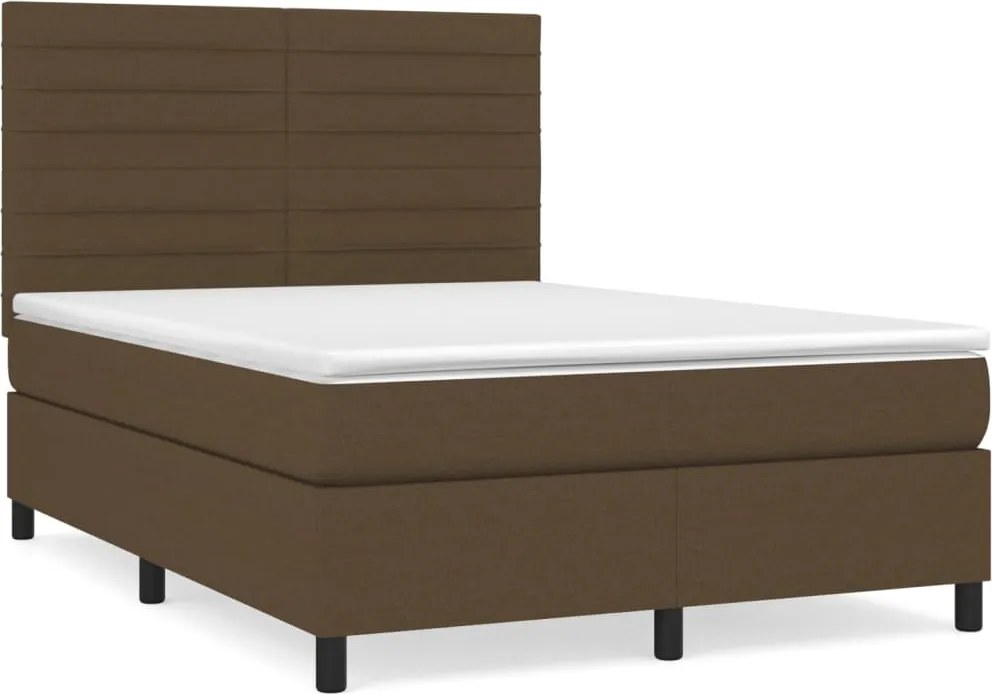 Box spring postel s matrací tmavě hnědá 140x200 cm textil 3141860