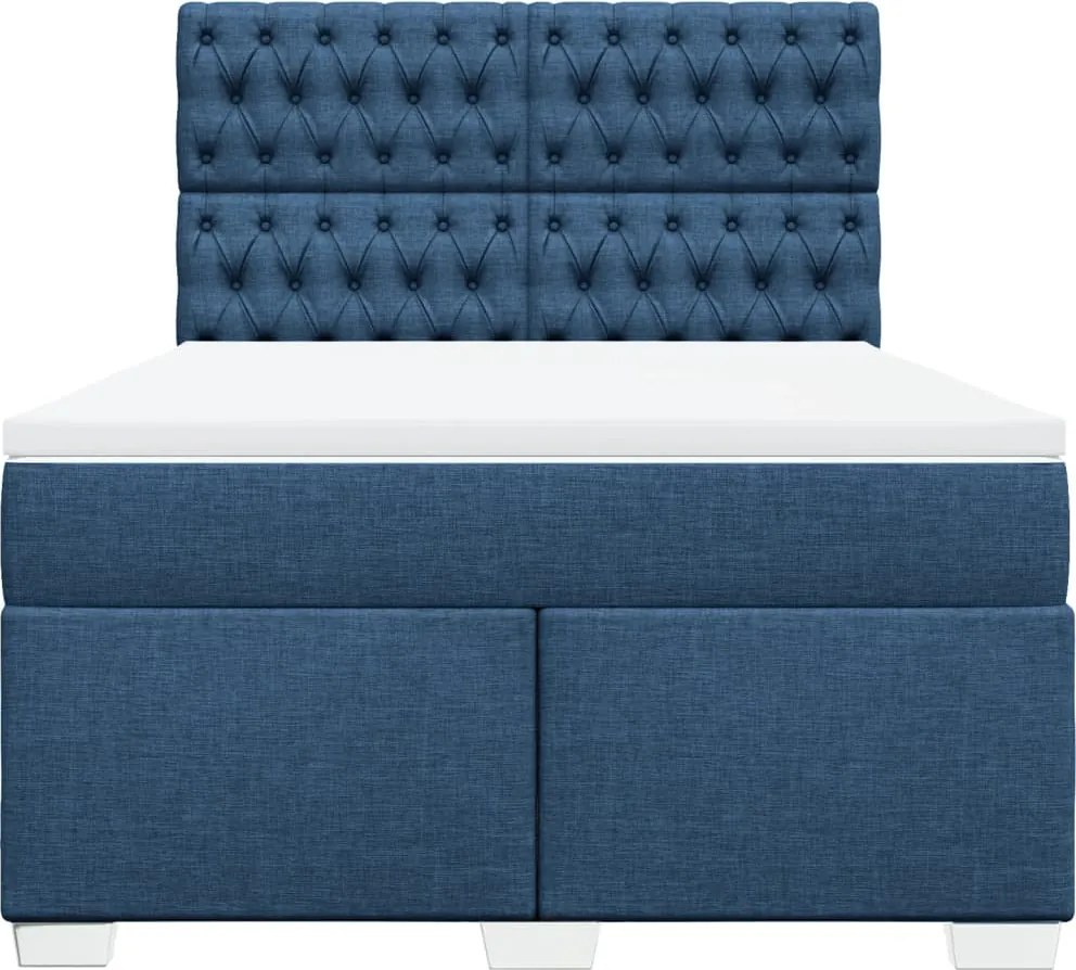 Box spring postel s matrací modrá 140x200 cm textil 3290524