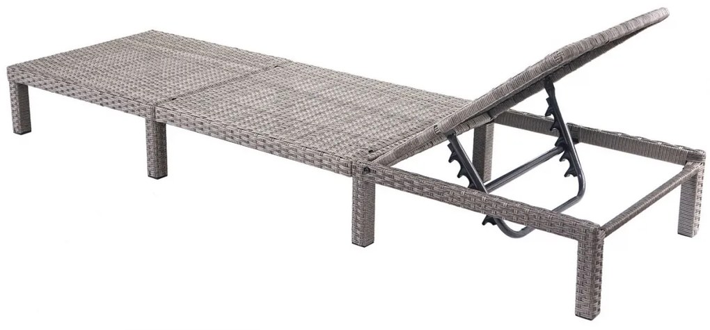 Zahradní lehátko HWC-A51 - polštáře tmavě šedé basic 5cm - šedá