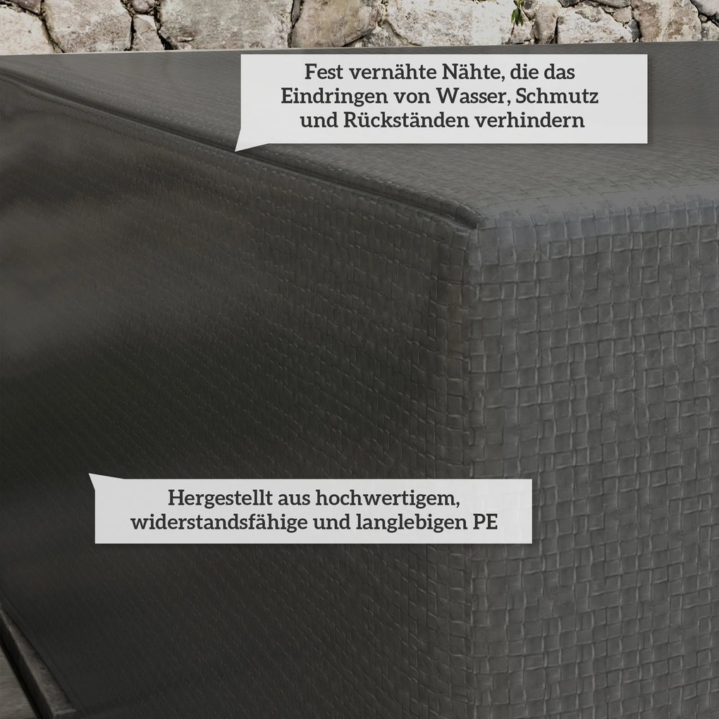 Outsunny Ochranný Kryt na Zahradní Nábytek, Ochranný Kryt Proti UV, Vysoce Odolný Polypropylen, Kryt na Zahradní Stůl, 235 x 190 x 90 cm, Šedý