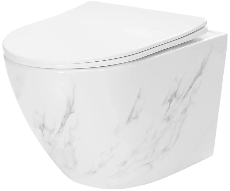 WC závěsné Carlos duroplast/Flat/Zm Nature Marble
