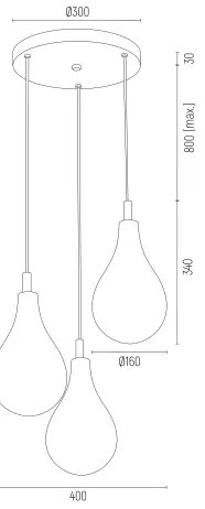 Argon 6105 - Lustr na lanku OAKLAND 3xG9/6W/230V černá